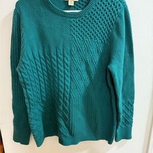 Appleseed's | Sweaters | Appleseeds Womens Green Crew Textured Swester ...